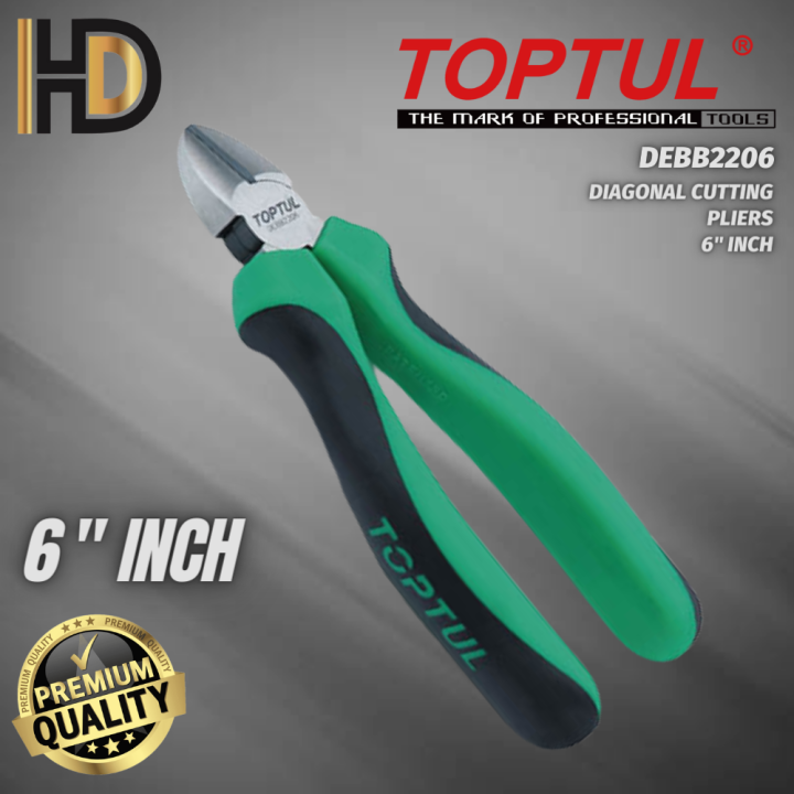 TOPTUL Diagonal Cutting Pliers 6“ / Heavy Duty 6” Diagonal Plier ...