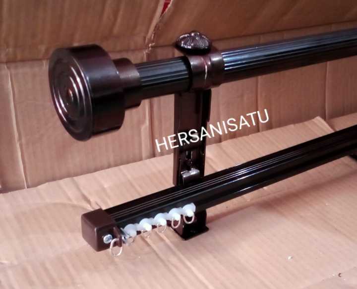 Besi Gorden Double Fullset Batang Hordeng Ganda dan Rel Vitrase Besi ...