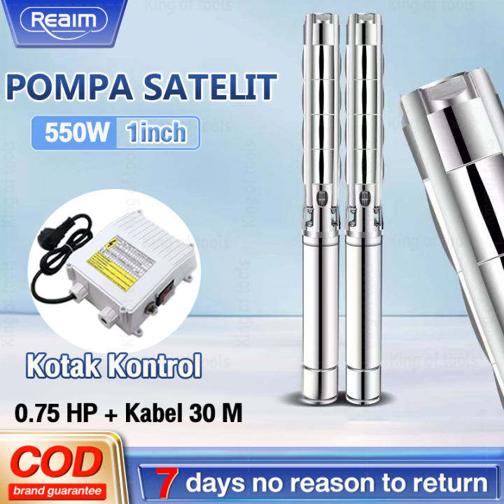 Reaim Pompa Satelit 0.75HP - 550 Watt - Kabel 30 Meter Daya Hisap 25m ...