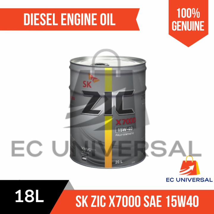 SK ZIC X7000 SAE 15W40 Diesel Engine Oil (20L) Liters Pail | EC ...