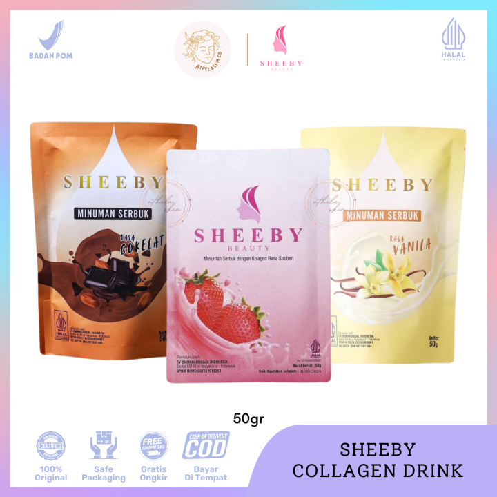 (KEMASAN BARU) Sheeby Beauty Collagen Strawberry Cokelat Coklat Vanilla ...