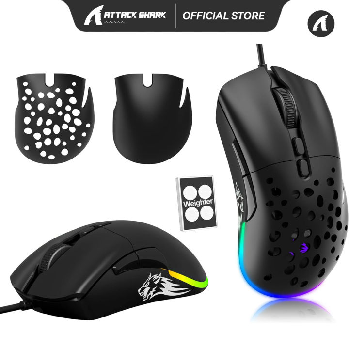 ATTACK SHARK x ZIYOU LANG D19 Mice Gaming Mouse, Wired Gaming Mice for ...