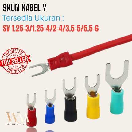 Skun Kabel Y SV 2-4 1 PACK ISI 100PCS Skun Garpu Warna | Lazada Indonesia