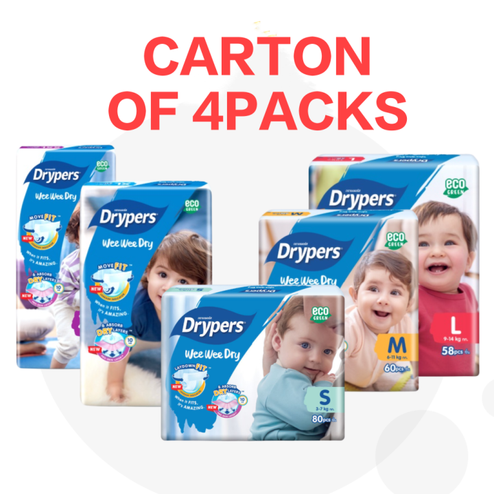 Drypers Wee Wee Dry Diapers [SIZE NB/S/M/L/XL/XXL] | Lazada Singapore