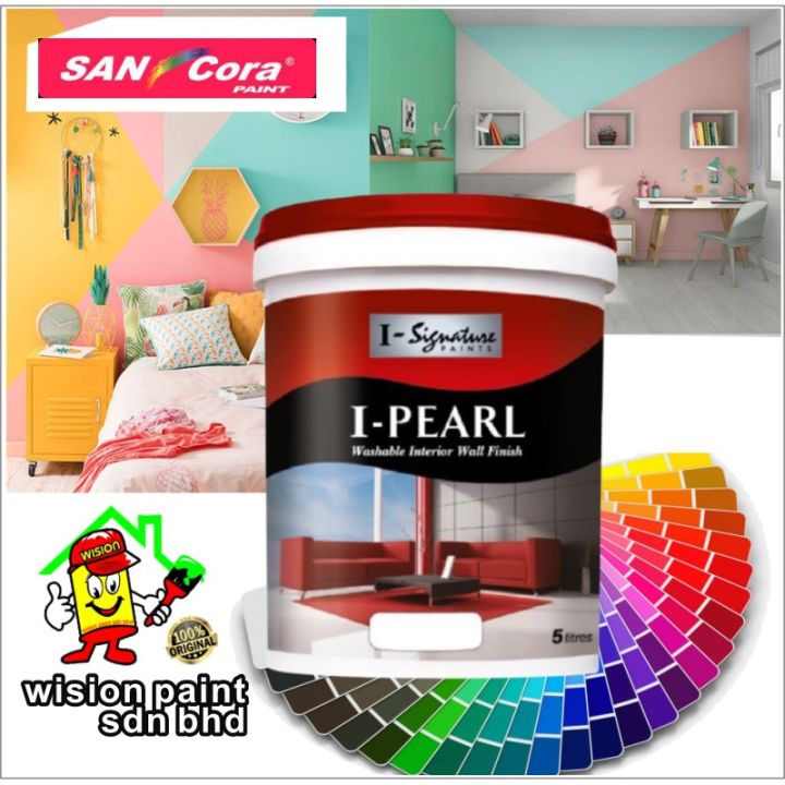 5L SINAR SANCORA I-PEARL Interior SHEEN WASHABLE Wall Paint 5 LITER ...