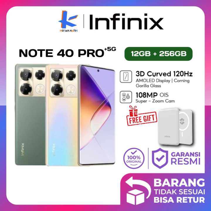 Infinix Note 40 Pro Plus 5G 12/256 GB New Garansi Resmi | Hp Infinix Terbaru 2024 | Lazada Indonesia