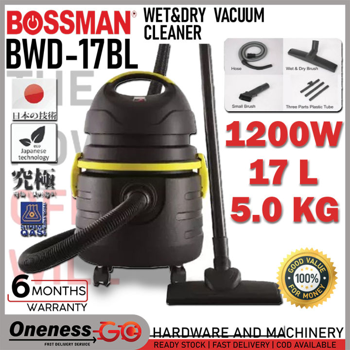 ''BOSSMAN'' WET & DRY VACUUM CLEANER -1200W / 17L - BWD17-BL | Lazada