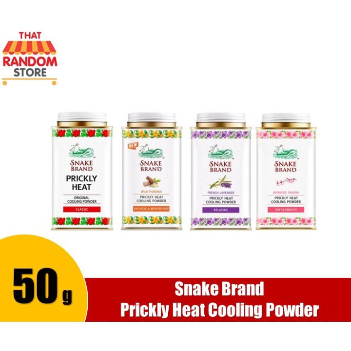 Snake Brand Prickly Heat Cooling Powder 50g | Lazada