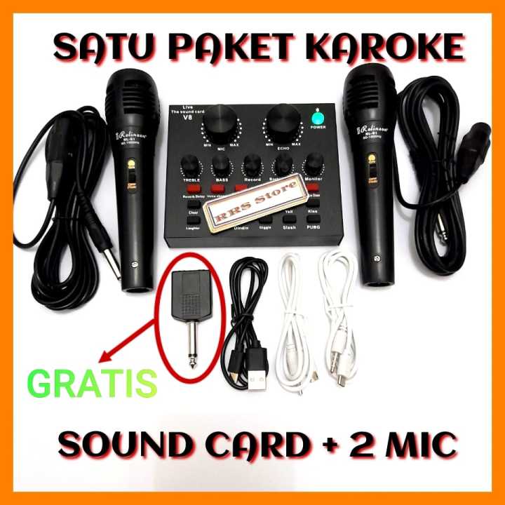 alat karoke Smartfish Sound Card V8 Mixer Audio SoundCard Untuk Live ...