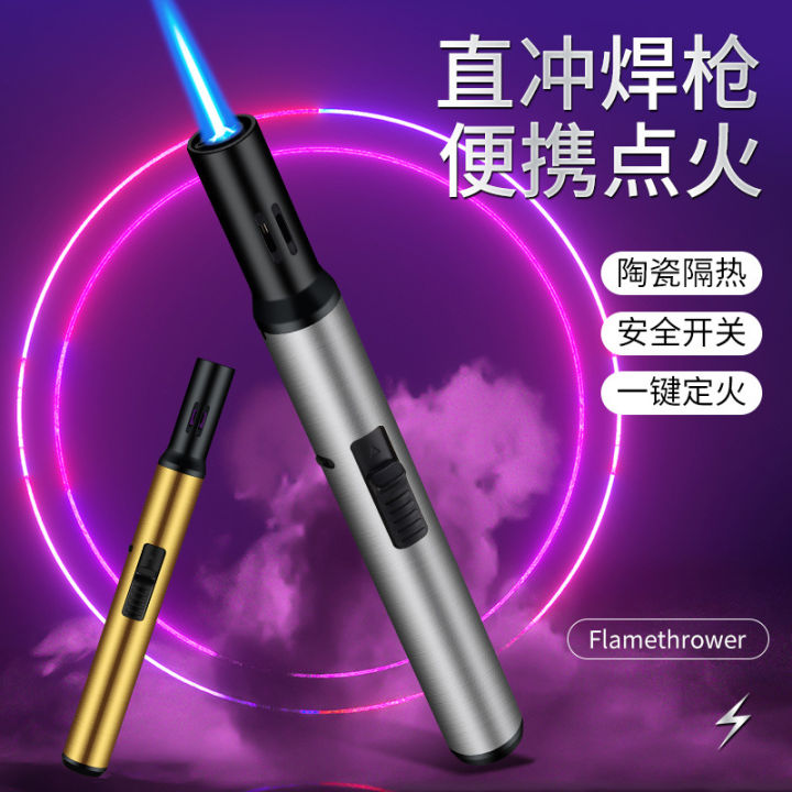 HB708 Jet Flame Lighter Creative Extra Power Fire Head Lighter Straight ...