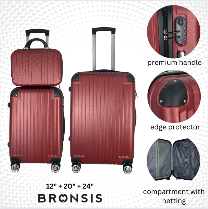[BRONSIS] Strong Hard Case ABS Luggage 12" 20" 24" (Ready Stocks) | Lazada