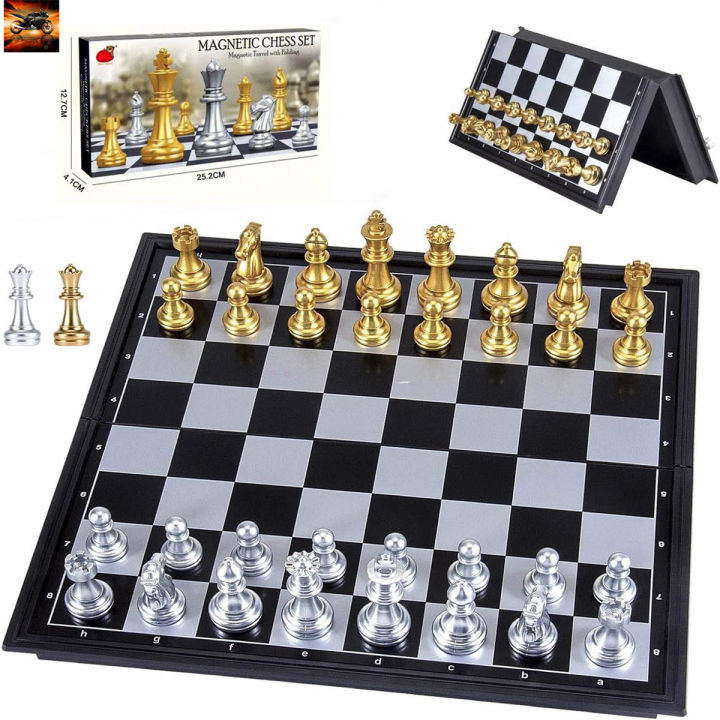 Foldable Chessboard - 25x25cm - Portable Magnetic International Chess ...