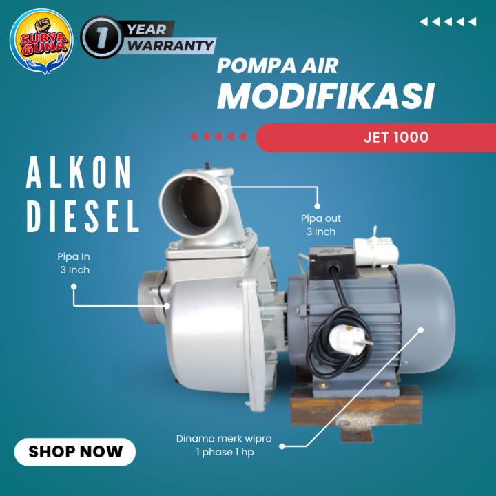 pompa air modifikasi type jet 1000 pipa 3 dim pengganti diesel cocok ...