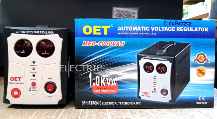 OET MED-1000VA AUTOMATIC VOLTAGE REGULATOR 1000VA 250V STABILIZER | Lazada