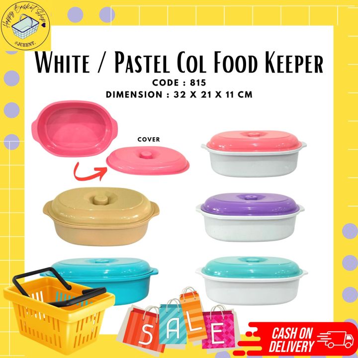 [NEW ITEM] 815 WHITE/ PASTEL COL FOOD KEEPER/ FOOD STORAGE/ TOPPERWARE ...