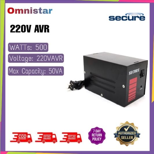 Secure Computer AVR 500W Automatic Voltage Regulator 220 Volts with ...