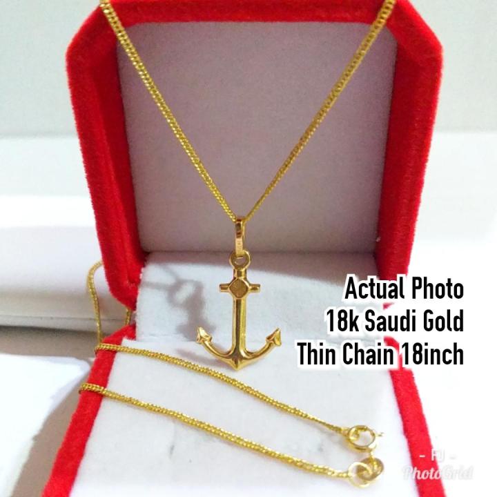 Saudi Gold 18k Anchor Necklace - Japan Style Chain | Lazada PH