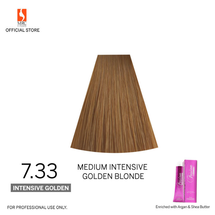 FUSION HAIR COLOR 7.33 MEDIUM INTENSIVE GOLDEN BLONDE 120ML | Lazada PH