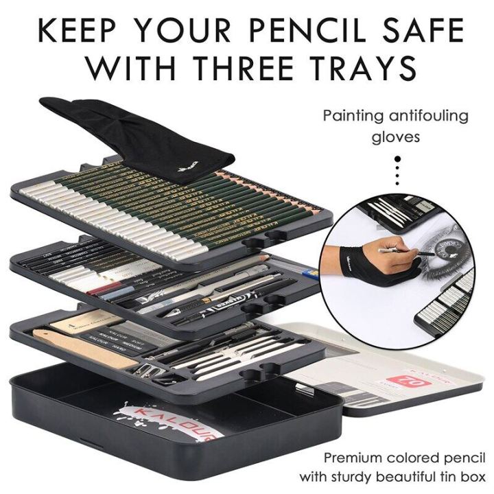 Rex TT 【free gift】ชุดดินสอวาดรูป รวม 70ชิ้น Sketch Pencil Set ...