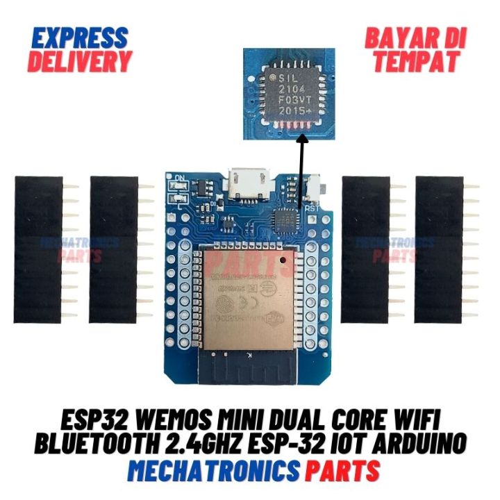 ESP32 Wemos Mini Dual Core Wifi Bluetooth 2.4GHz ESP-32 IoT Arduino ...