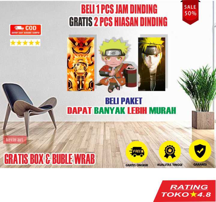 Jam Dinding Tembok Murah Terbaru Karakter Naruto | Lazada Indonesia