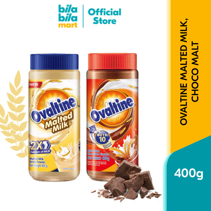 Ovaltine Malted Milk Powder (Malted Milk, Chocolate Malt Flavour) 400g Malted Drinks Jar | Lazada