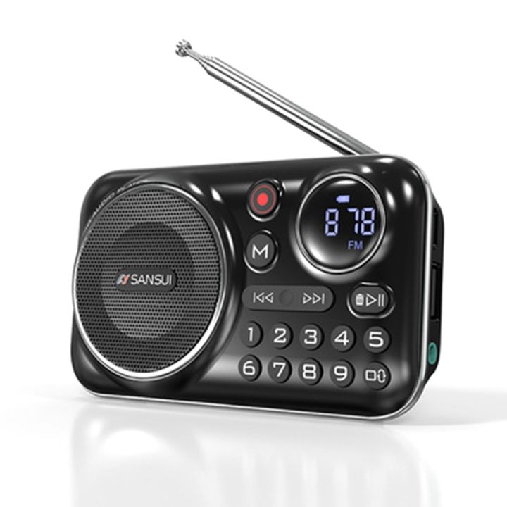 SANSUI FM Radio Bluetooth 5.0 Speaker Radio for the Elderly HiFi TF/USB ...