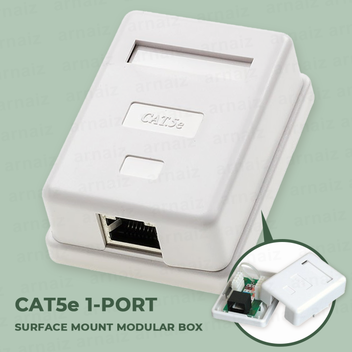 Cat5e Modular Box Surface Mount Box with Adhesive cat 5e cat 5 cat5 ...