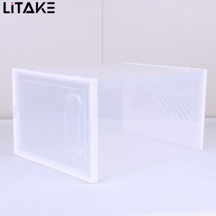 Clear Shoe Box With Magnetic Door Space Saving Foldable Shoe Rack Hard ...