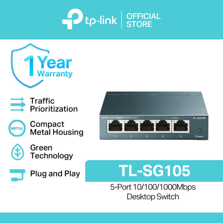 TP-Link TL-SG105 5 Port 10/100/1000Mbps Desktop Switch | Network Switch ...