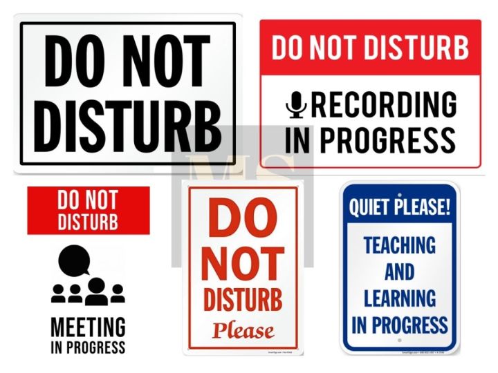 Do Not Disturb Signages (Laminated Signage and Waterproof Vinyl Sticker ...