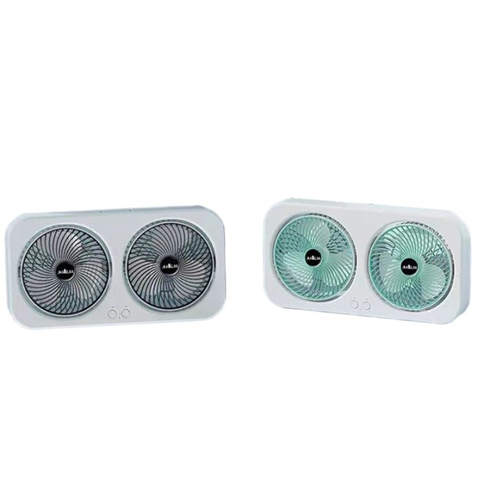 Double-Head Desk Fan USB Type C Rechargeable Hangable Mute Cooling Fan ...