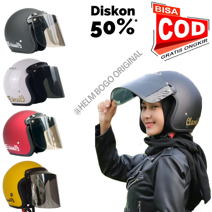 Helm Bogo Classik Helm Dewasa Pria/Wanita Keren 2022 Helm Murah Keren ...