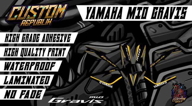 Yamaha Mio Gravis Racing Stripe Decals Set | Lazada PH