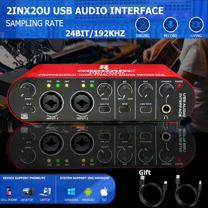 Audio Interface Stereo/Mono USB Recording Sound Card 24Bit/192kHz Used ...