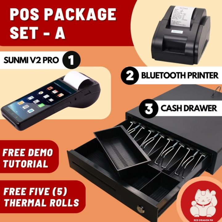 POS Package Set-A Handheld Device Wireless Bluetooth Thermal Printer ...