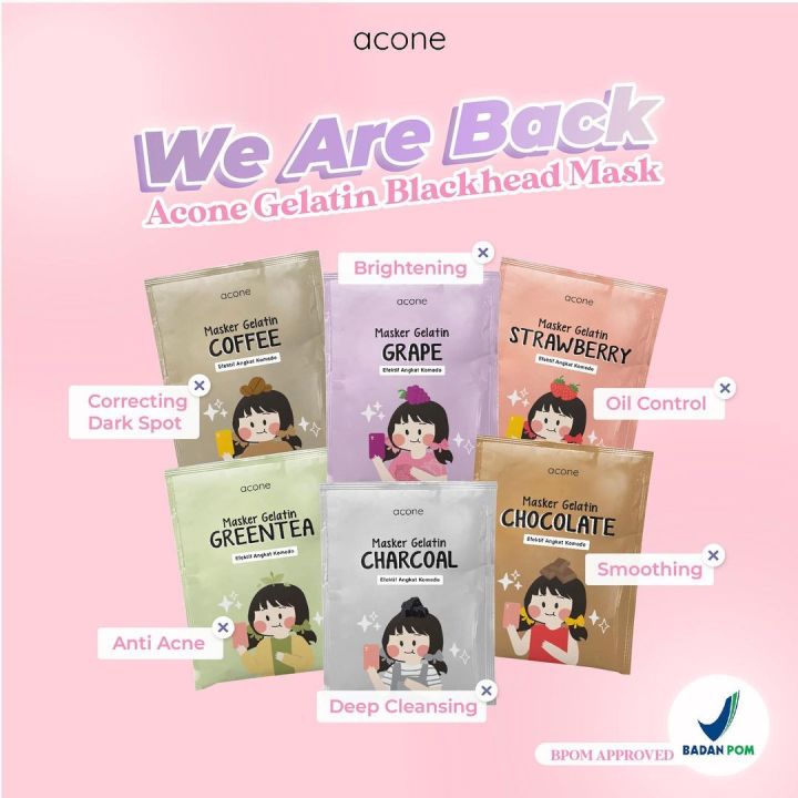 Masker Gelatin Premium dari Acone Sudah BPOM - Masker Komedo 5g ...