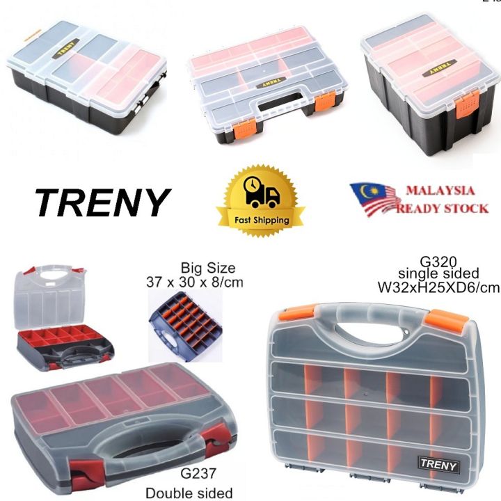 TRENY Plastic Adjustable Tool Organizer Box Storage Container Case ...