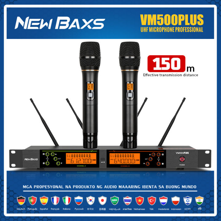 NEW BAXS Microphone wireless professional VM500-PLUS kasama ang mikropono, ang isa ay nag -drag ...