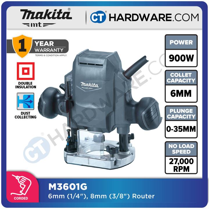 MAKITA MT M3601G ROUTER 3/8" 8MM 900W 27,000RPM | Lazada