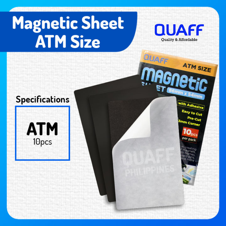 QUAFF Magnetic Sheet with Adhesive ATM Size for DIY Ref Magnet (10pcs ...