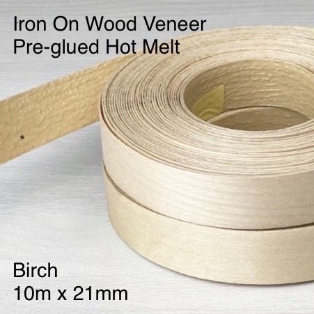 Birch / Natural Grain Wood Veneer Iron On Self Adhesive Edge Band ...
