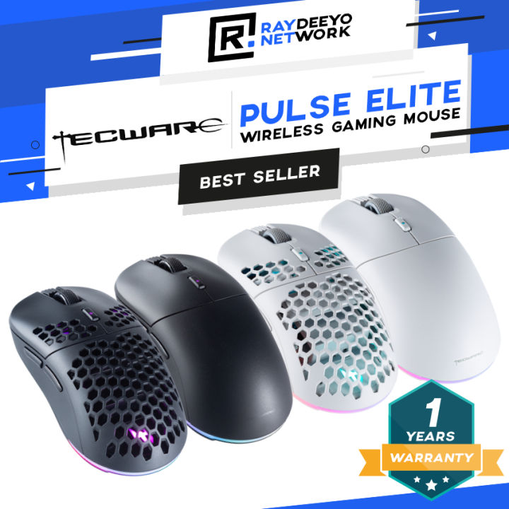 Tecware Pulse Elite Wireless Gaming Mouse (Black/White ...