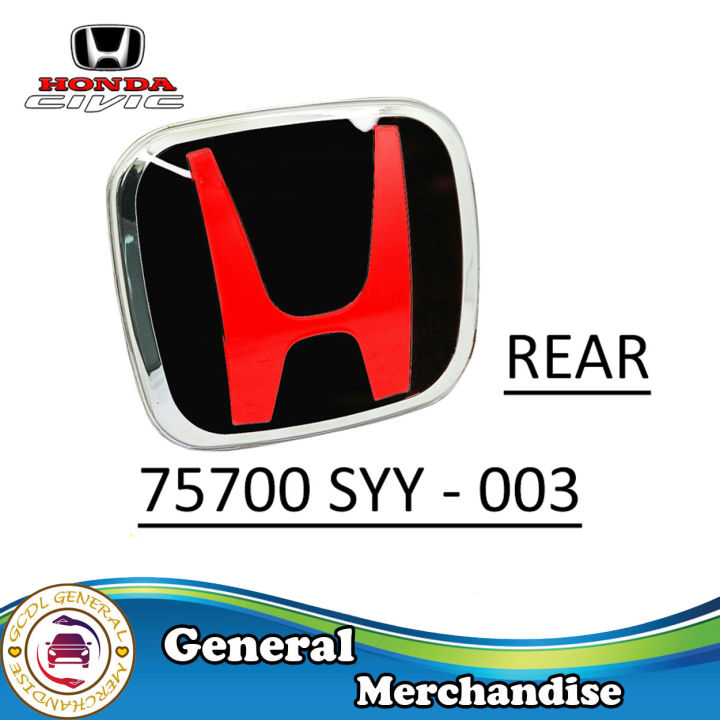 HONDA REAR Emblem for Honda Logo H Letter - 75700 SYY - 003 | Lazada PH
