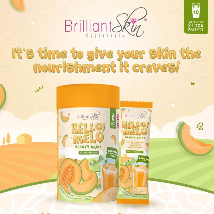 Brilliant Skin Hello Melo Beauty Drink with Hydrolyzed Collagen & L ...