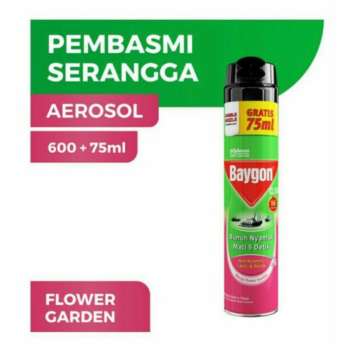 Baygon Aerosol Flower Garden Kemasan 600ml+75ml / 200ml | Lazada Indonesia