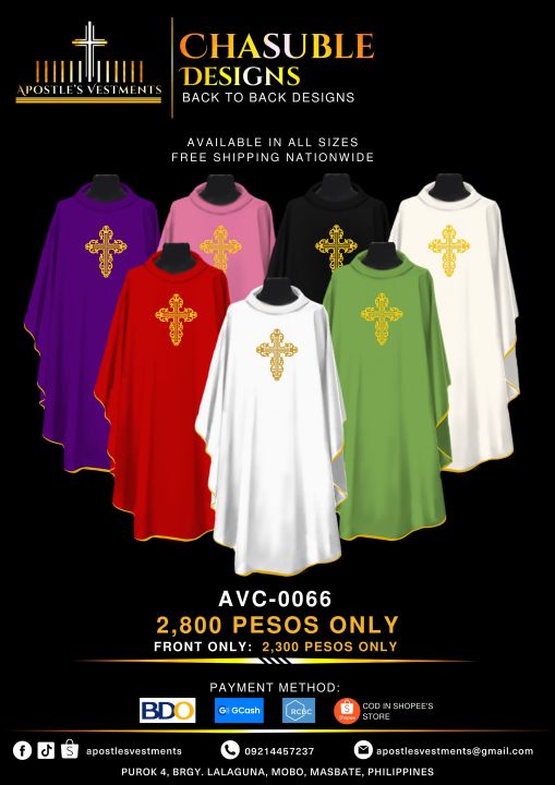 EMBROIDERED CHASUBLE AVC-0066 BACK TO BACK DESIGN | Lazada PH
