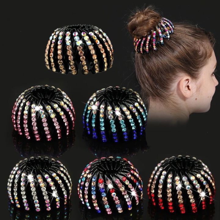Korean Style Mesh Round Hair Clips Bird Nest Hair Bun Maker Lazy Man ...