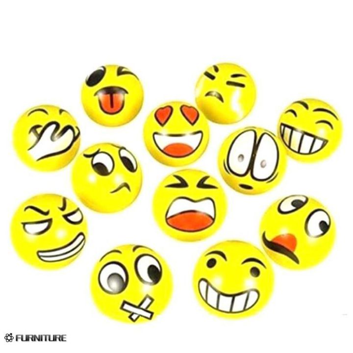Novelty Squeeze Ball Hand Wrist Exercise 12 Pcs emoji Smiley Stress ...