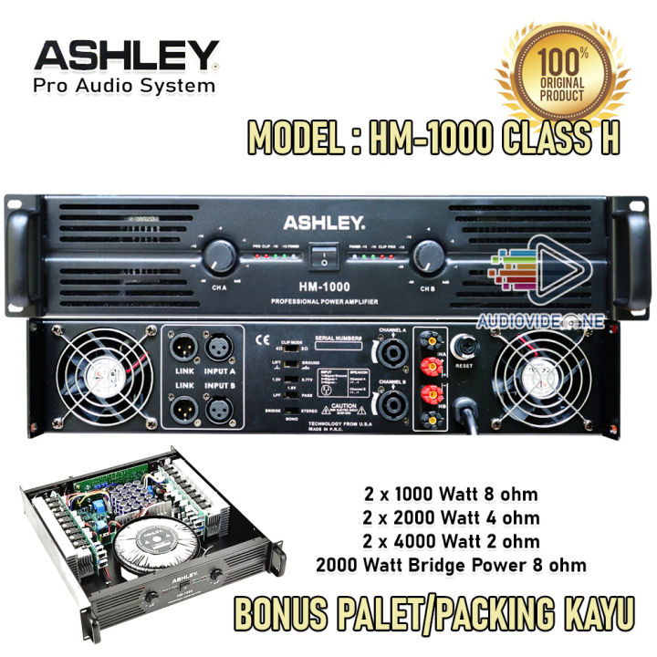 Power Ashley HM-1000 Class H 2 x 1000 Watt Power Amplifier Free Packing ...